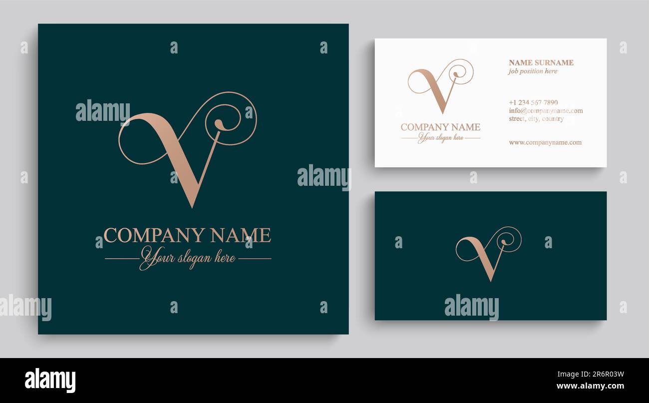 V logo. V letter logo template elements. personal monogram. Vector ...