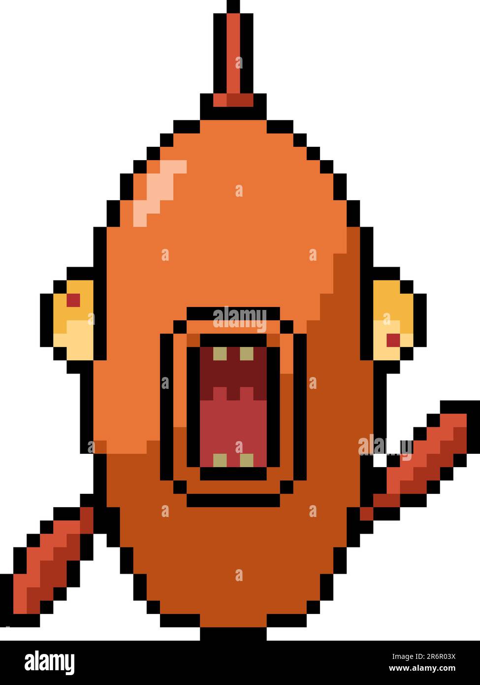 pixel art of dumb fish front Stock Vector Image & Art - Alamy