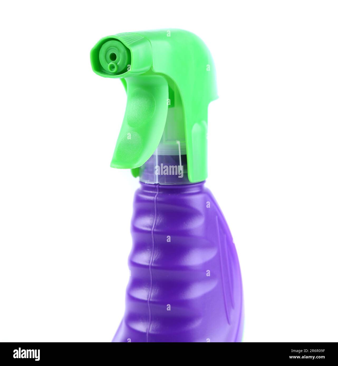 Spray from a bottle of cleaner on the white background Stock Photo - Alamy