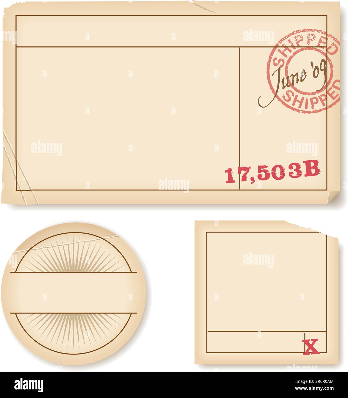 Series of photo-realistic antique paper labels Stock Vector Image & Art ...