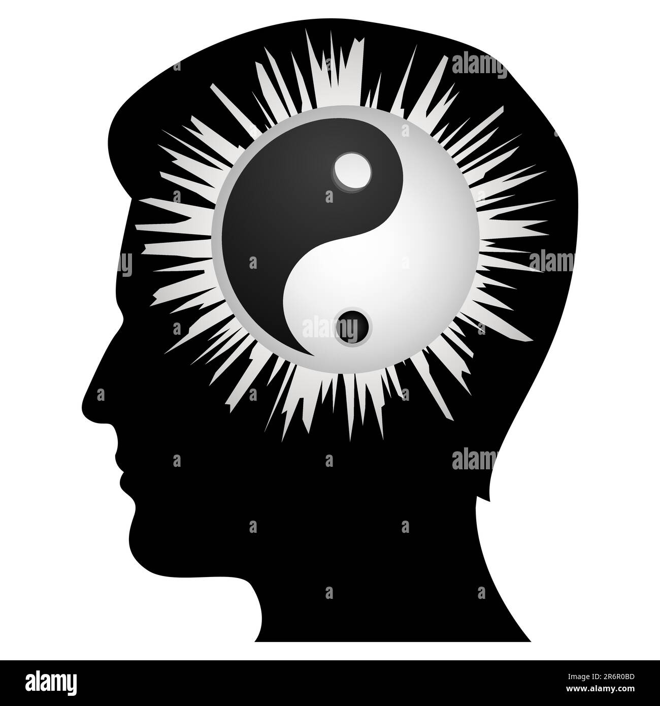 illustration of yin yang inside human brain Stock Vector Image & Art ...