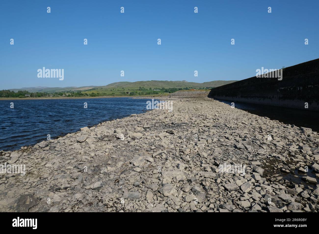Very low water Levels in UK reservoir / dam Stock Photo - Alamy