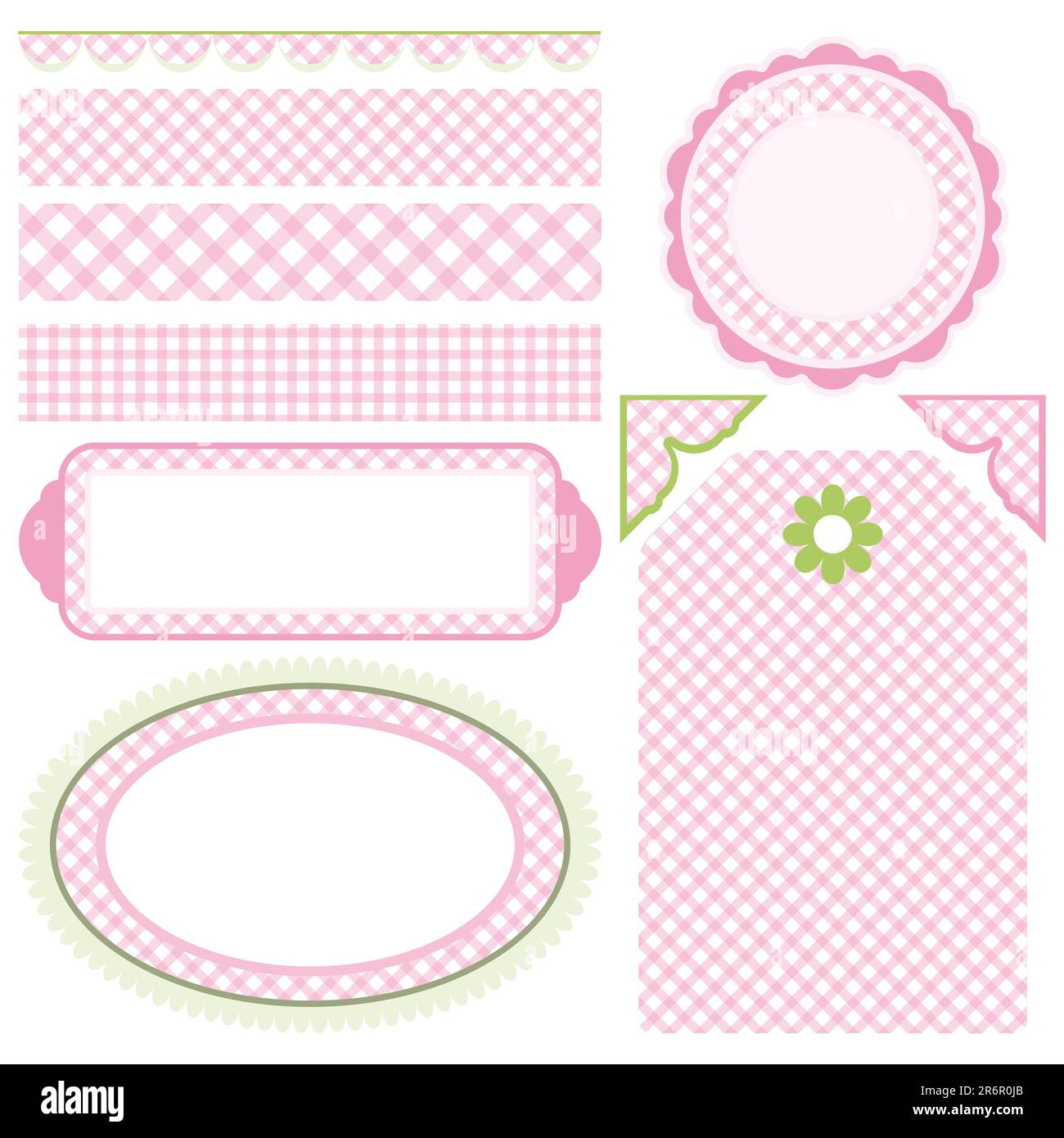Set of elements for design. Motive of pink cell Stock Vector Image ...