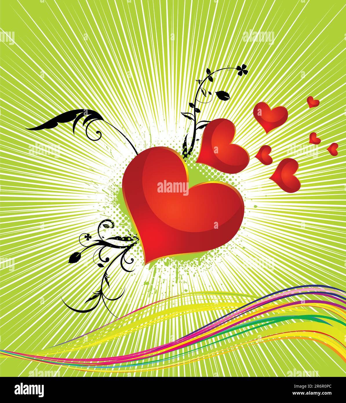 abstract colorful red heart vector illustration Stock Vector Image ...