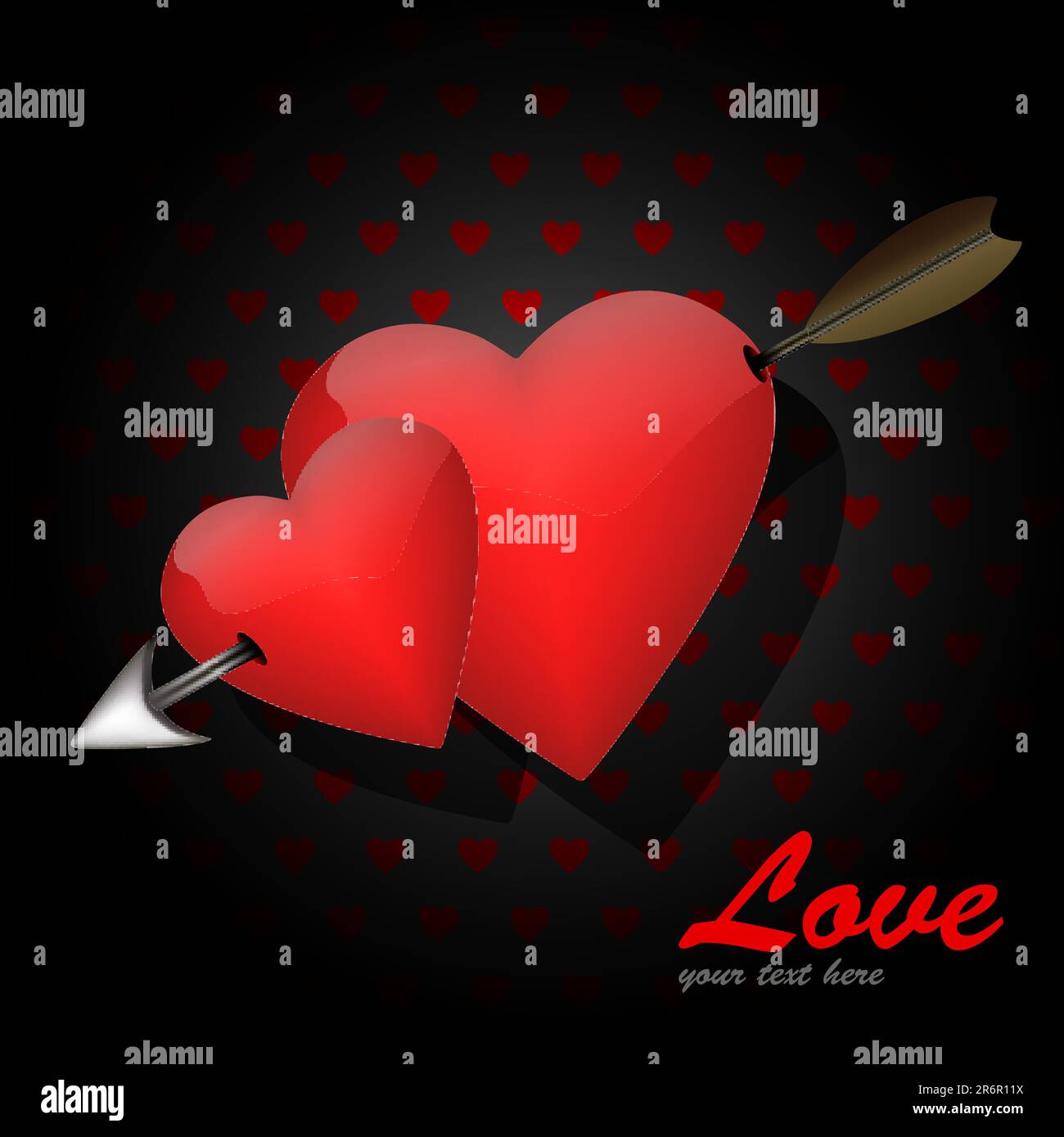 illustration of valentine card with arrow and heart Stock Vector Image ...