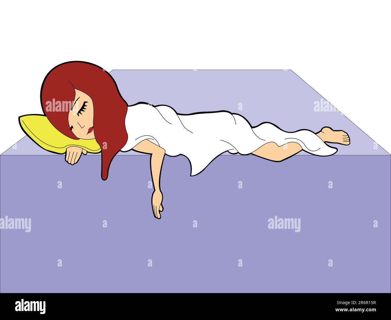 Girl sleep on bed Stock Vector Images - Alamy
