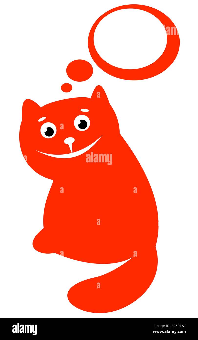 Cartoon red happy cat isolated on a white background Stock Vector Image ...