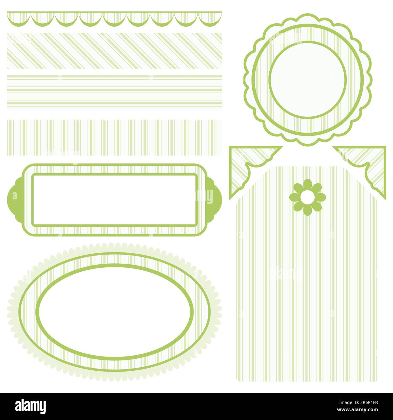 Set of elements for design. Motive of green band Stock Vector Image ...