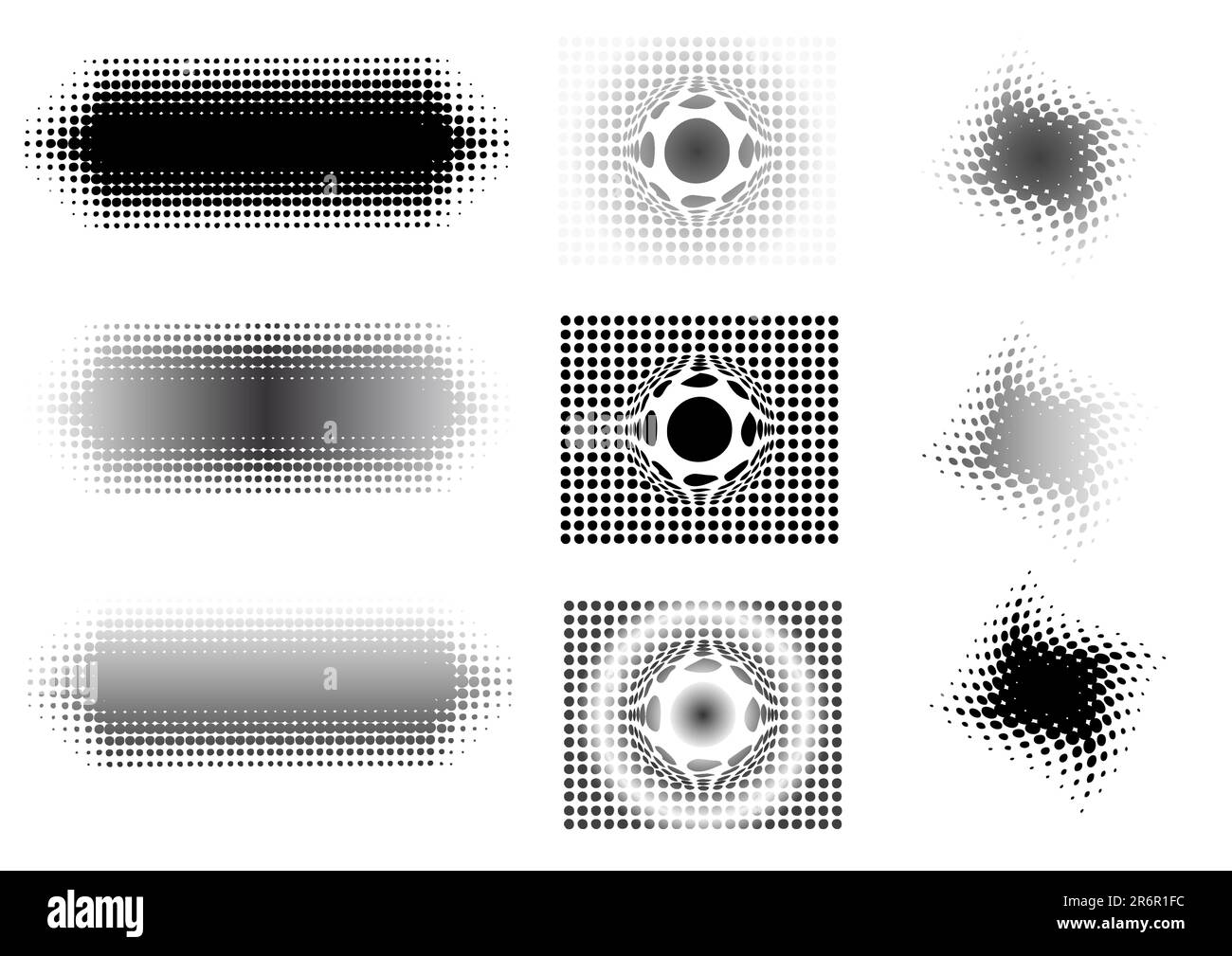 9 Circular graphic fade elements - Transparent vector can be overlaid on other backgrounds or ...