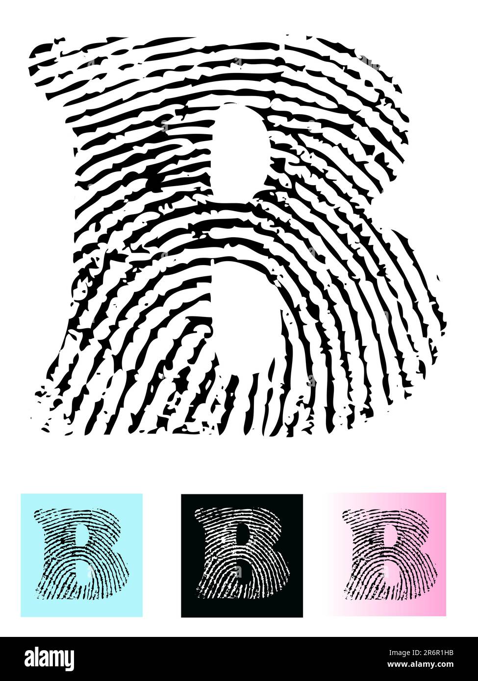 Fingerprint Alphabet Letter B (Highly detailed Letter - transparent so ...