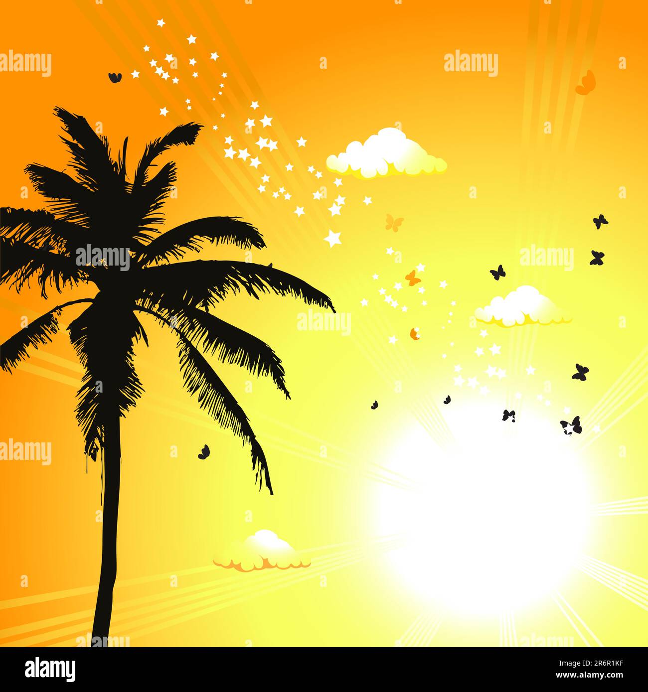 Pattern palm trees cartoon Stock Vector Images - Alamy