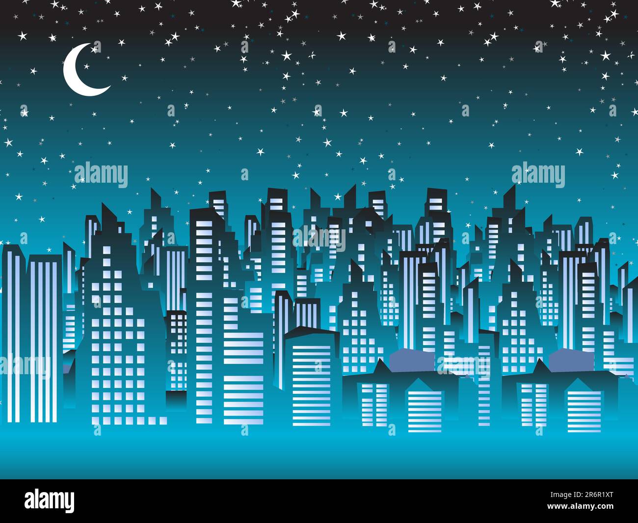 Cityscape night, silhouettes of houses Stock Vector Image & Art - Alamy