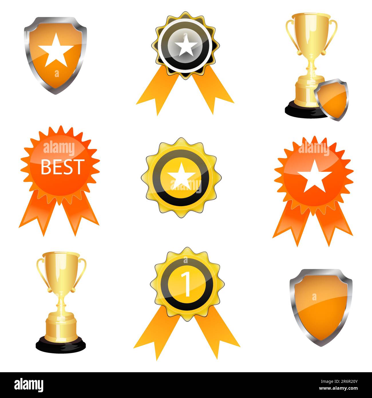 illustration of prize icons on white background Stock Vector Image ...