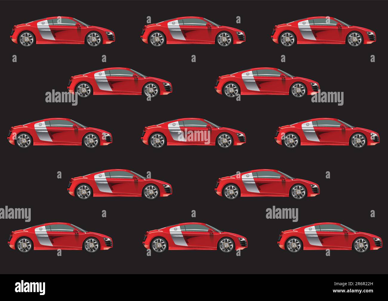 modern car red color isolated on black background,seamless Stock Vector ...