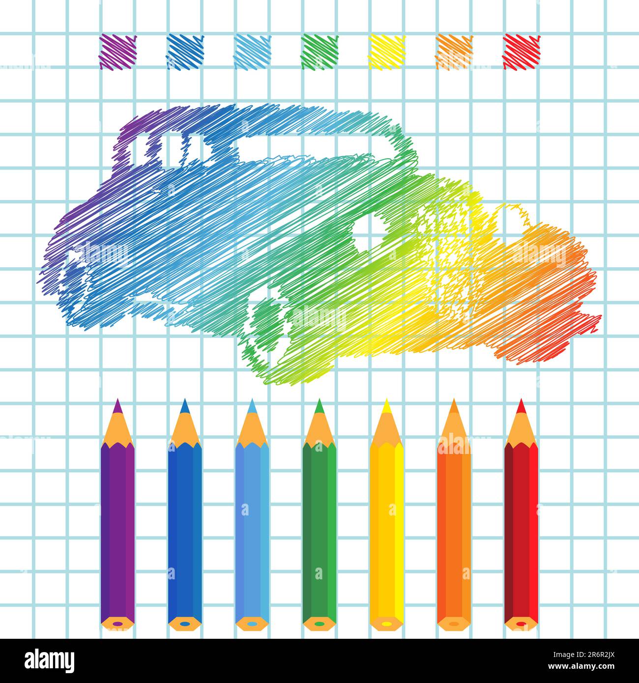 Rainbow manuscript car, vector illustration Stock Vector Image & Art ...