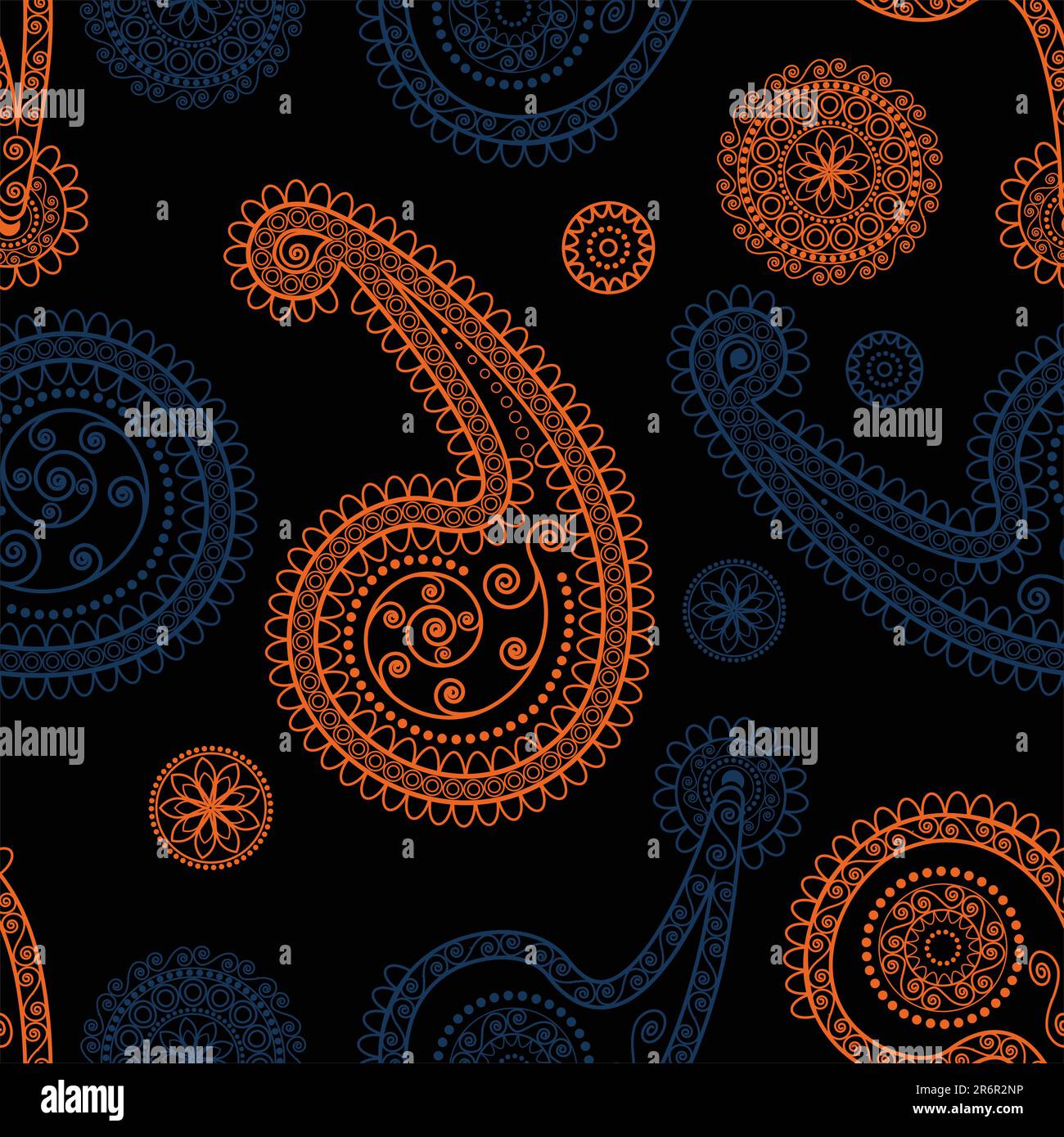 vector seamless ethnic paisley pattern. clipping mask Stock Vector ...