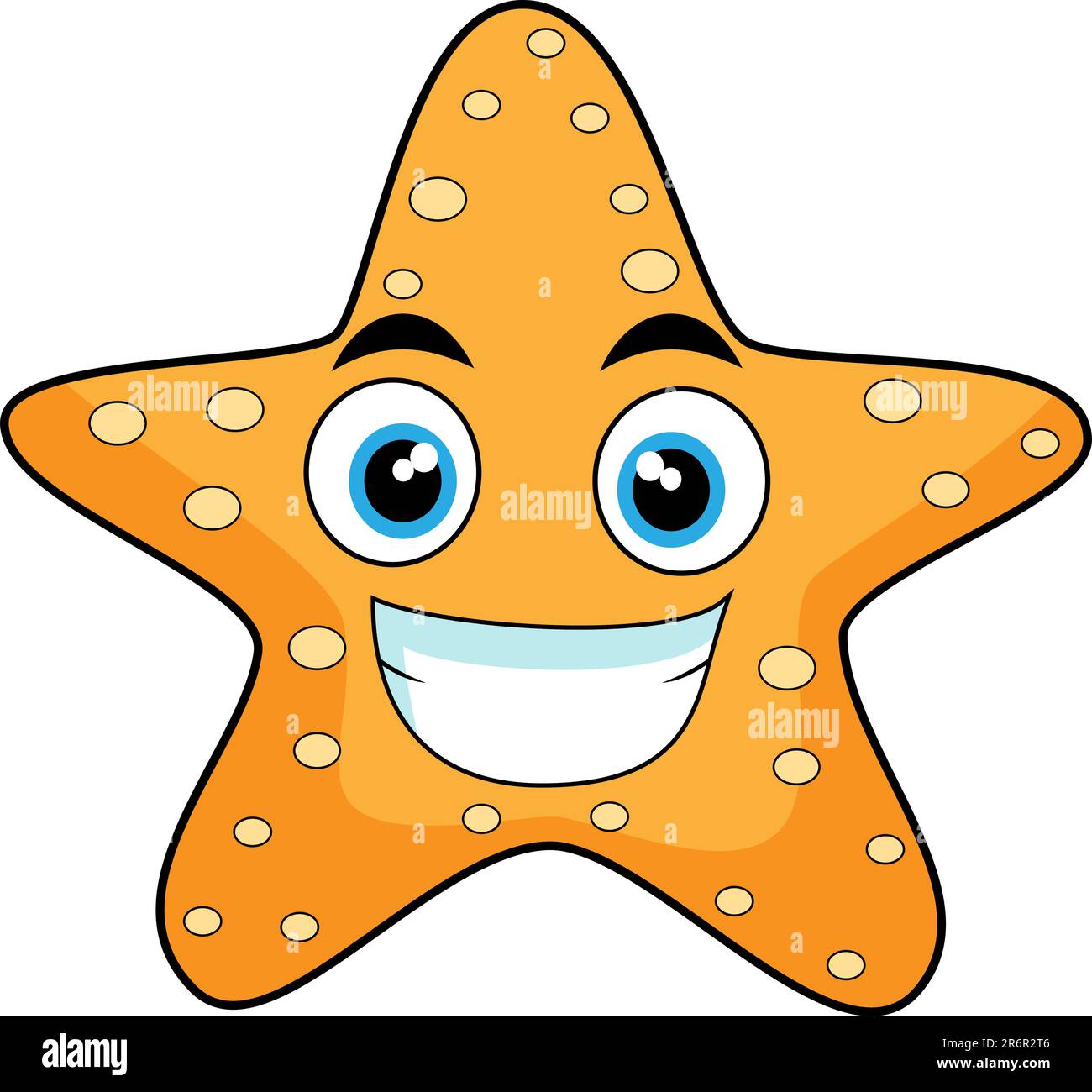 Vector illustration of a cute looking starfish. No gradient Stock ...