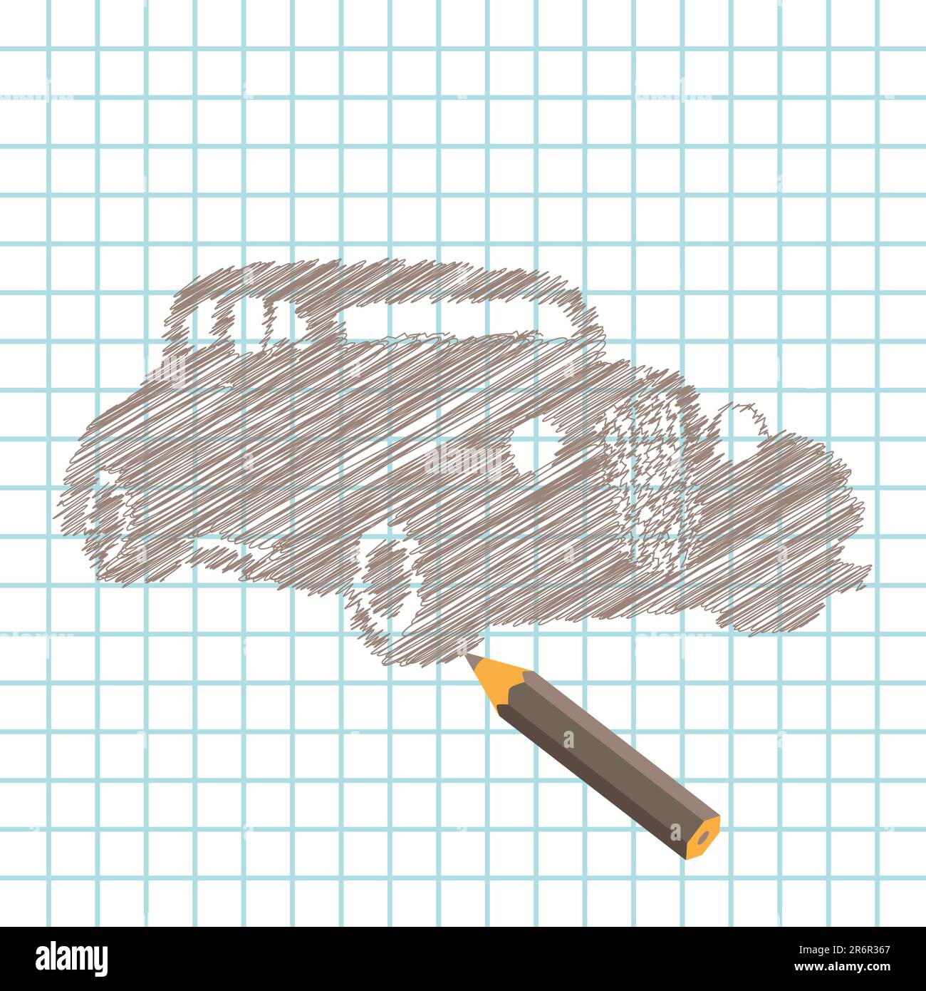 Manuscript car with pencil, vector illustration Stock Vector Image ...