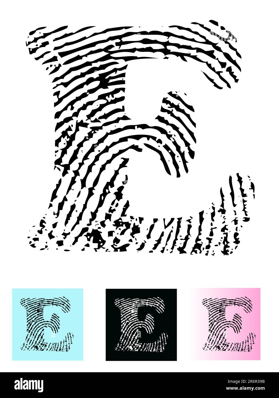 Fingerprint Alphabet Letter E (Highly detailed Letter - transparent so ...