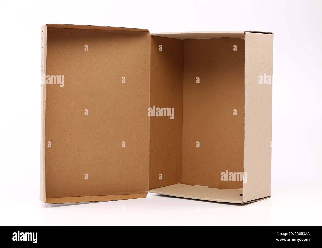 nice cardboard shoe box, isolated on white background Stock Photo - Alamy