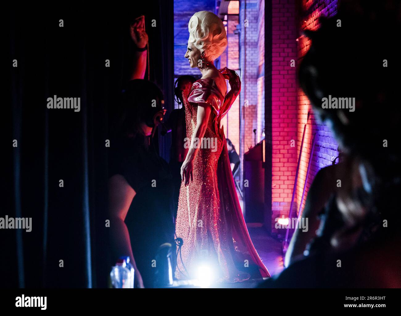 ROTTERDAM - Drag queen Lola McQueen takes the stage to compete for the ...