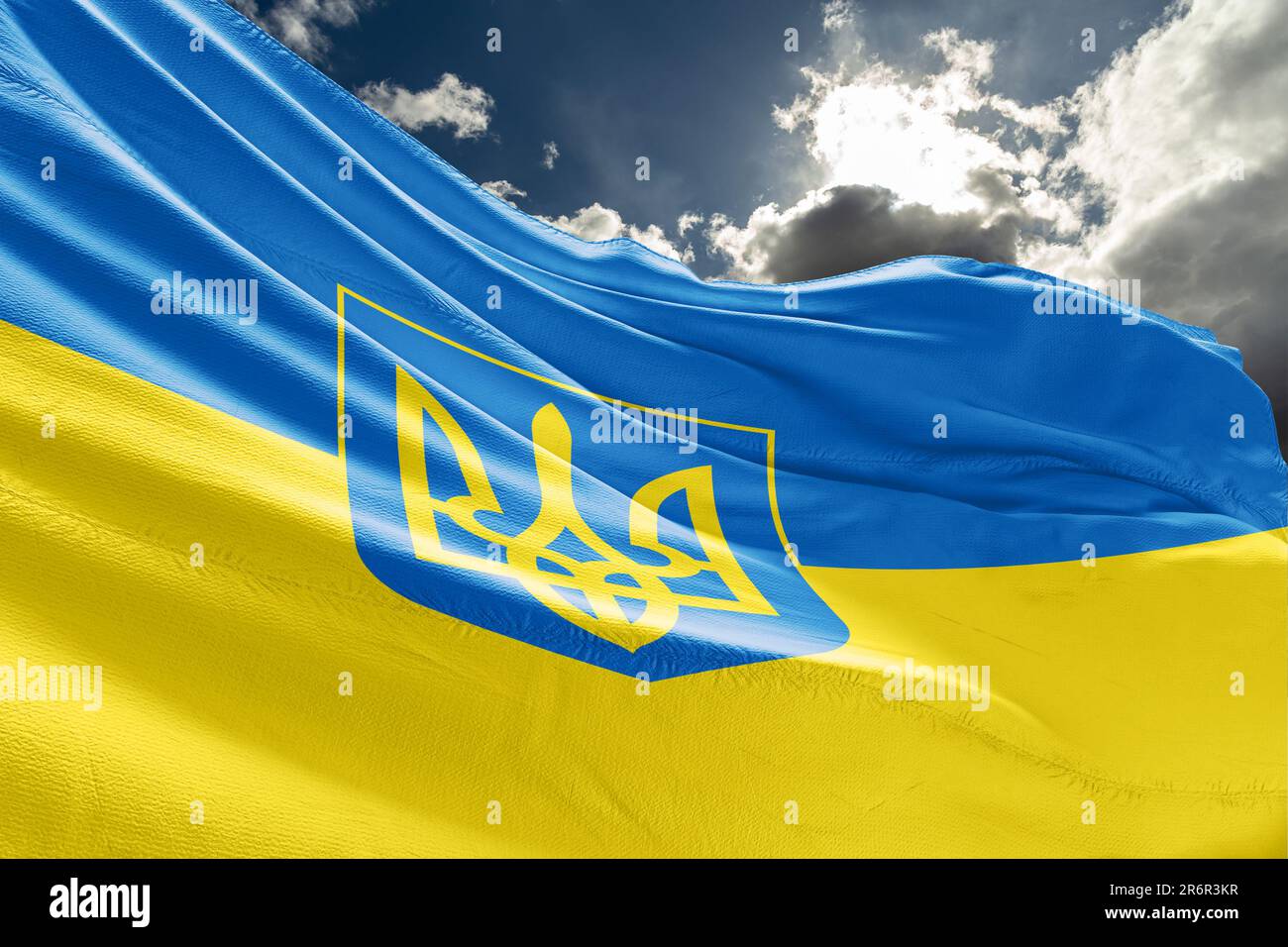 The flag of Ukraine is a banner of two equally sized horizontal bands ...