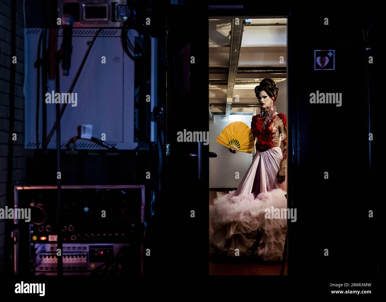 ROTTERDAM - Drag queen Paola Hoffmann waits backstage during the ...