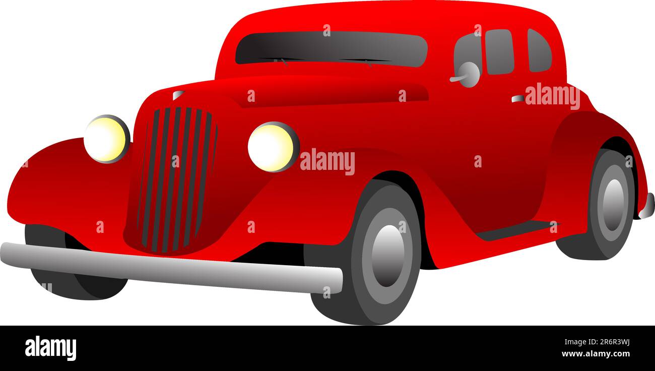 red gradiented vintage car, vector illustration Stock Vector Image ...