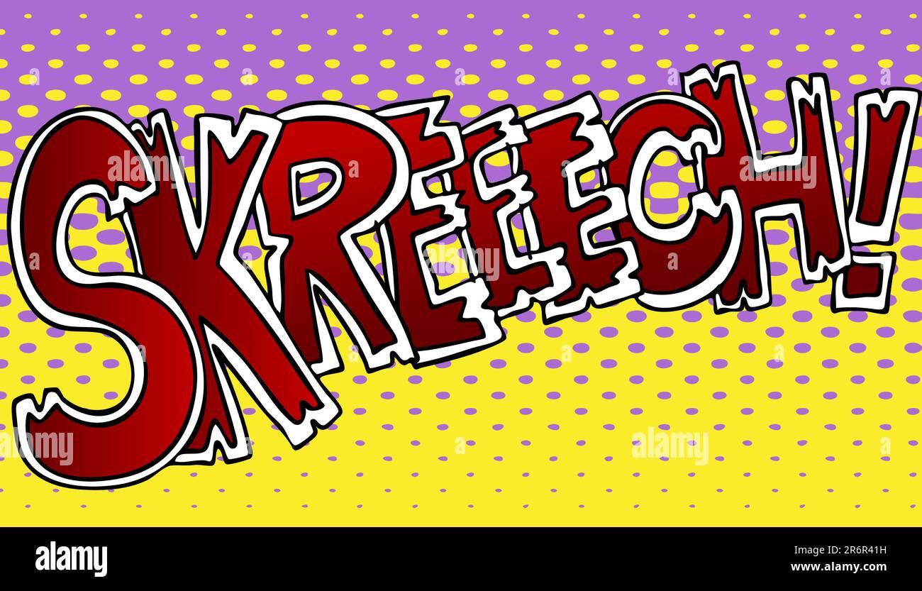 An image of a comic sound effect braking skreech Stock Vector Image ...
