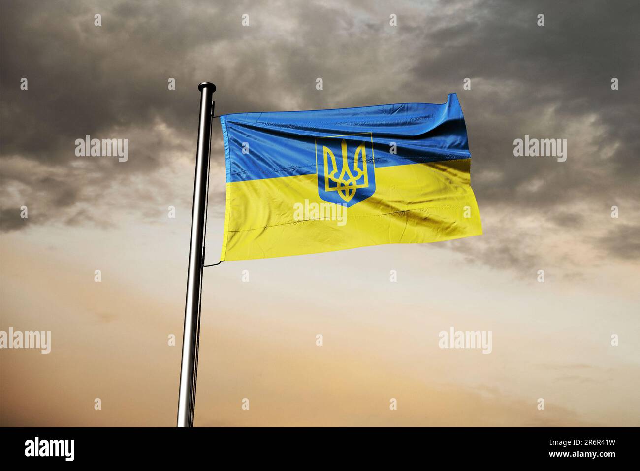 The flag of Ukraine is a banner of two equally sized horizontal bands ...