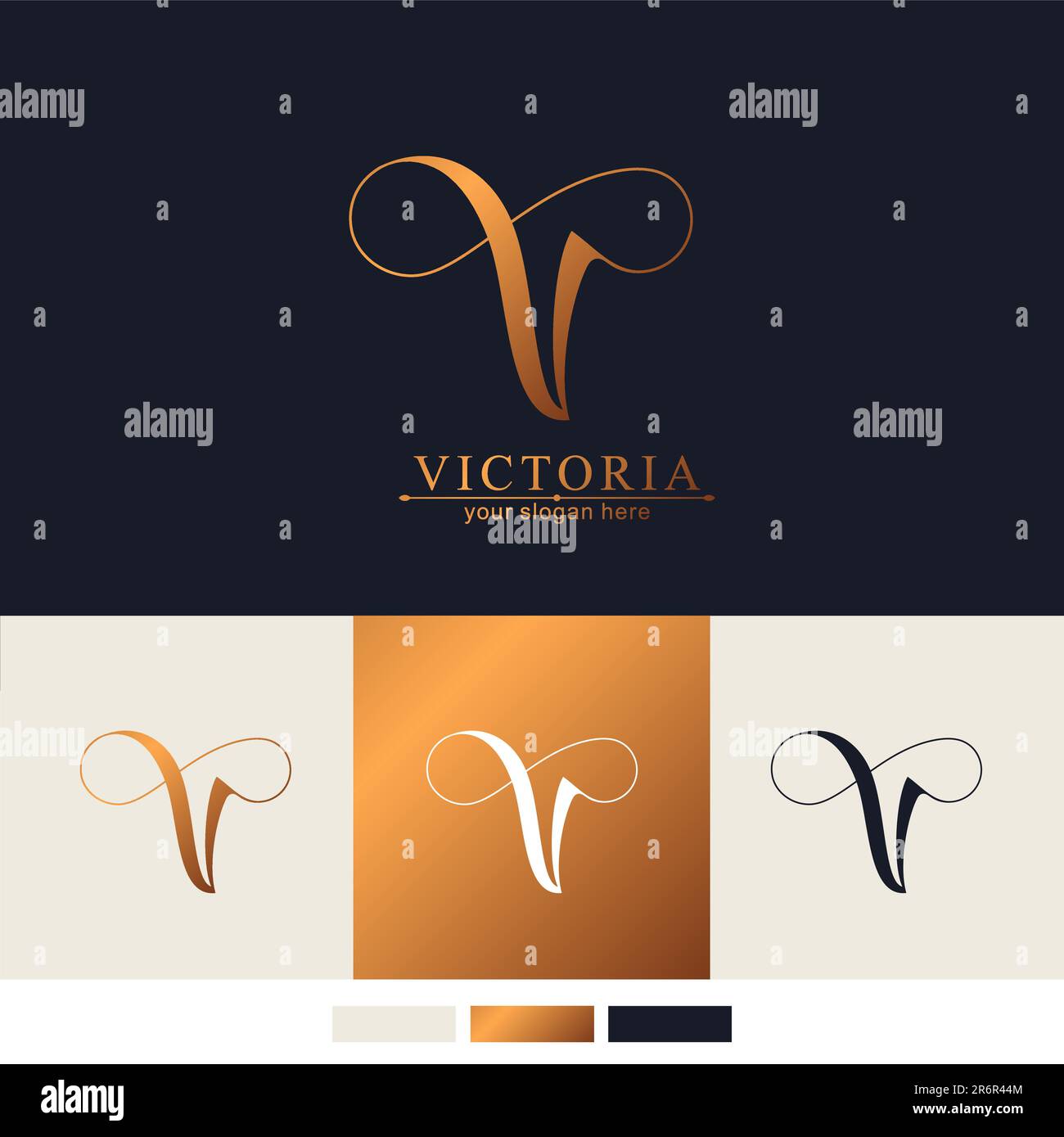 V logo. V letter logo template elements. personal monogram. Vector ...