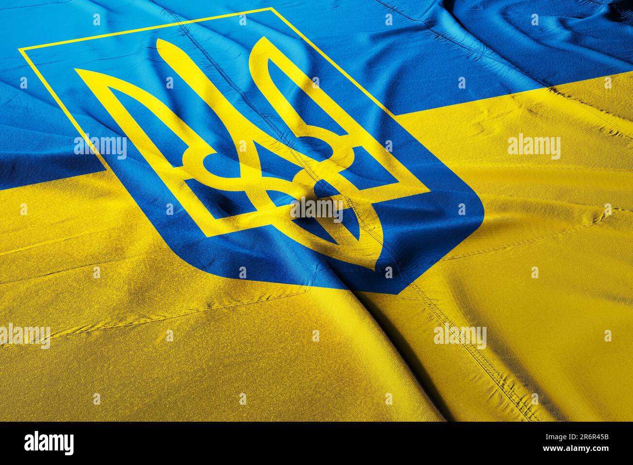 The flag of Ukraine is a banner of two equally sized horizontal bands ...