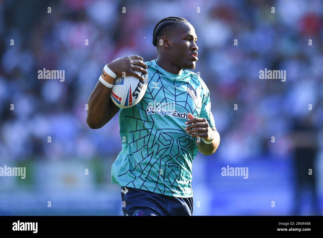 St. Helens, England - 9th June 2023 - Junior Nsemba of Wigan Warriors ...