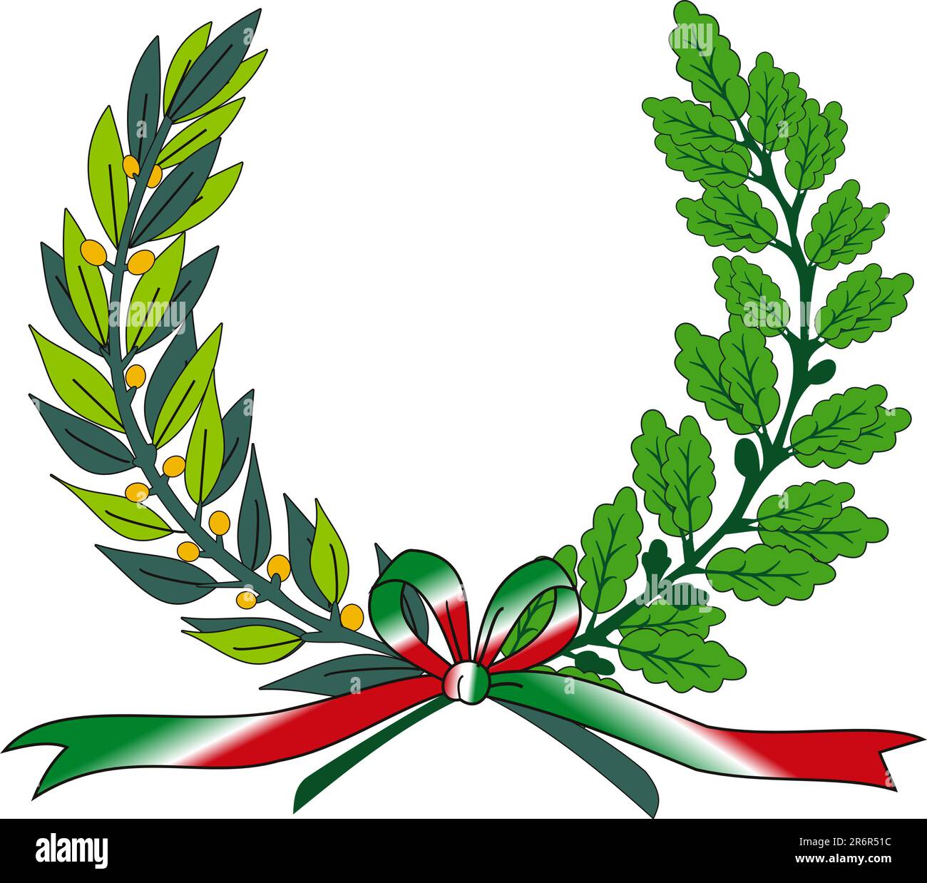 vector wreath with leafs and ribbon Stock Vector Image & Art - Alamy