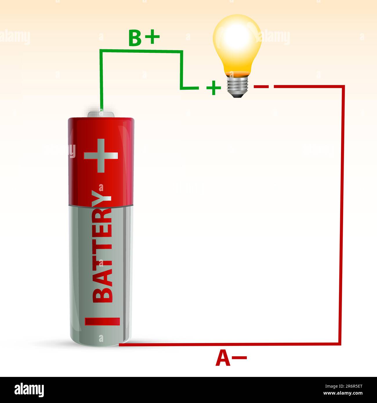 illustration of battery with electric bulb on white background Stock ...