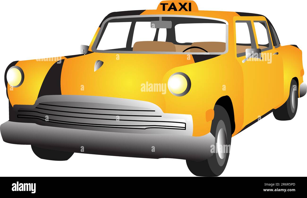yellow taxi car, vector illustration Stock Vector Image & Art - Alamy