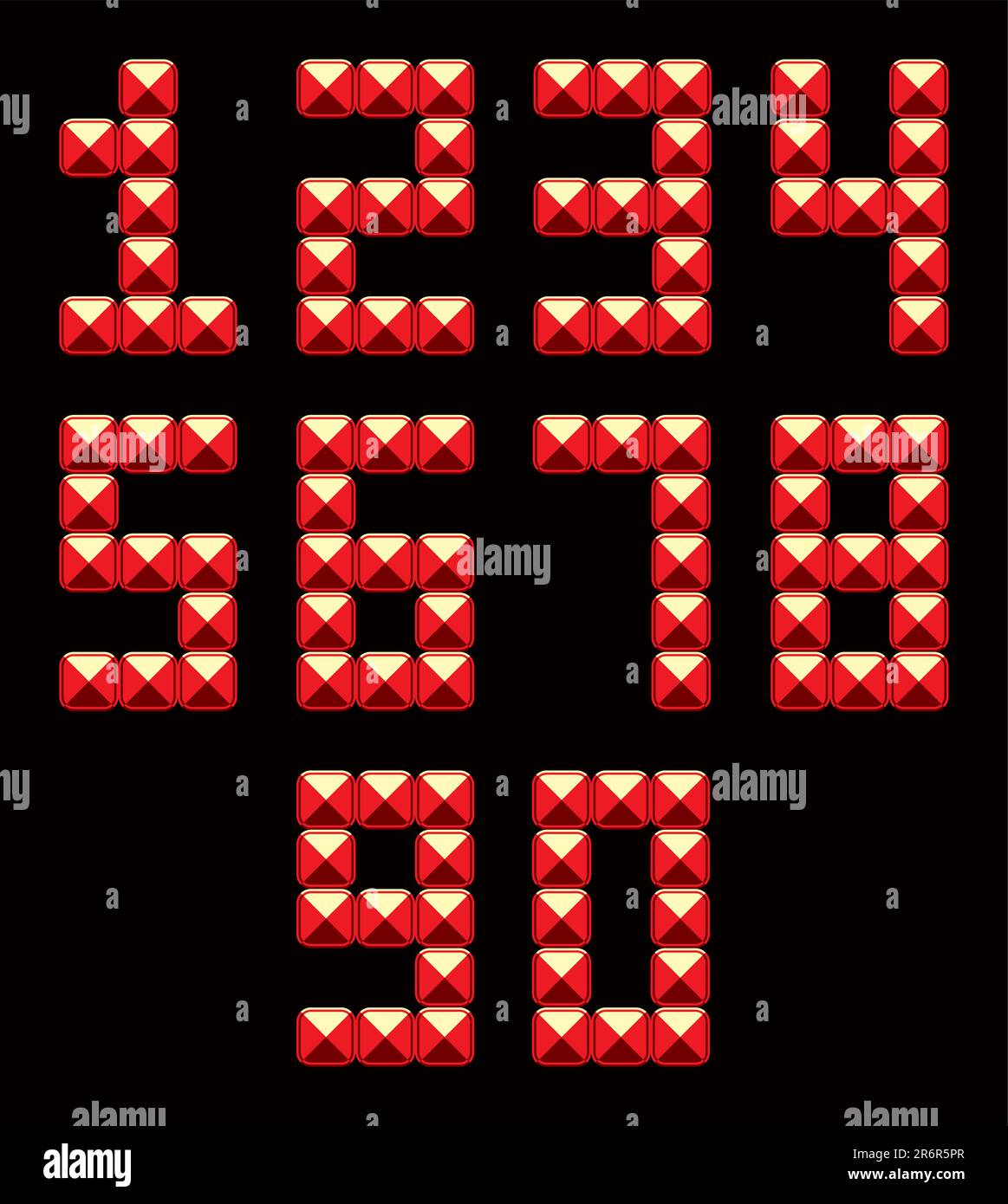 tiled vector numbers set. Editable Stock Vector Image & Art - Alamy