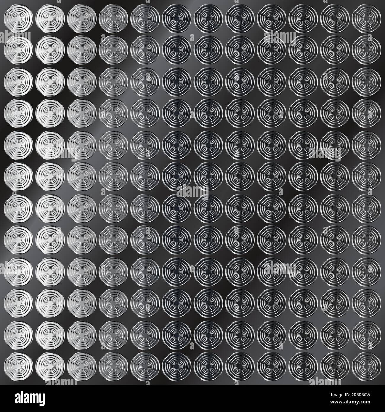 Vector illustration of dark shiny metal tiered circle pattern ...