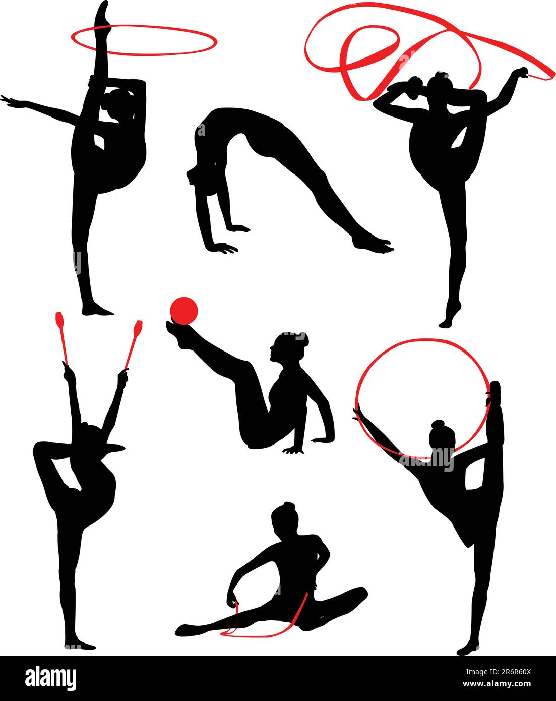 rhythmic gymnastic silhouettes collection - vector Stock Vector Image ... rhythmic gymnastic silhouettes collection - vector Stock Vector Image ...