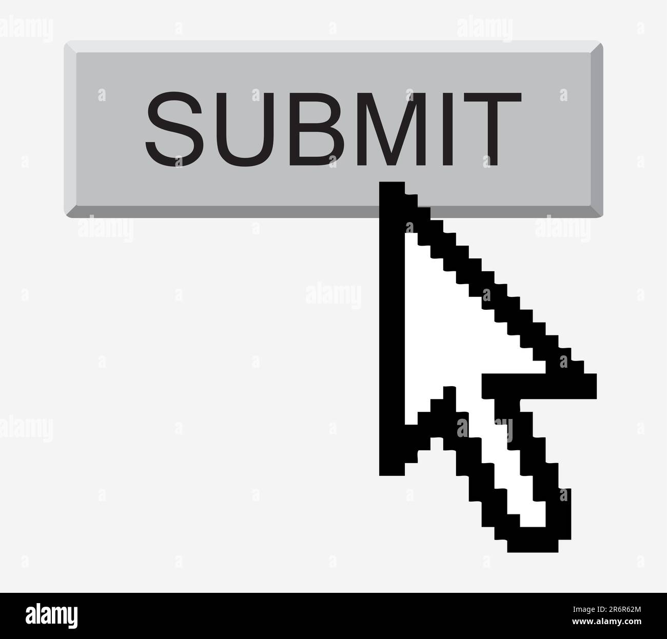 Abstract Submit Button And Arrow Cursor Vector Illustration Stock