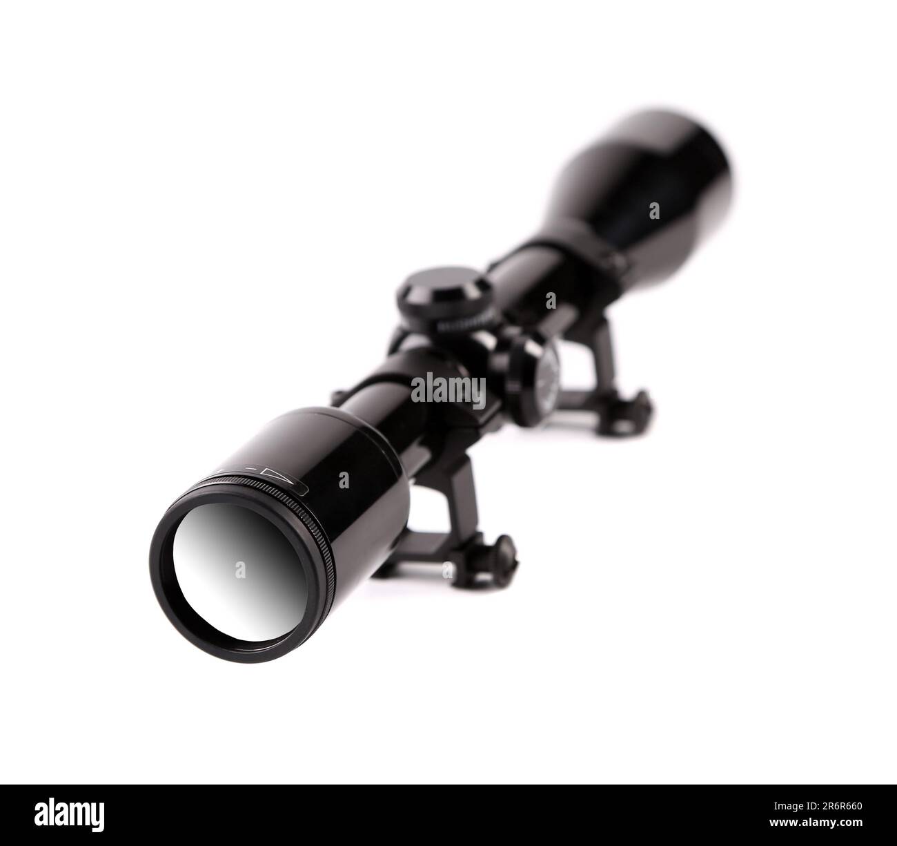 rifle scope isolate on a white background Stock Photo - Alamy