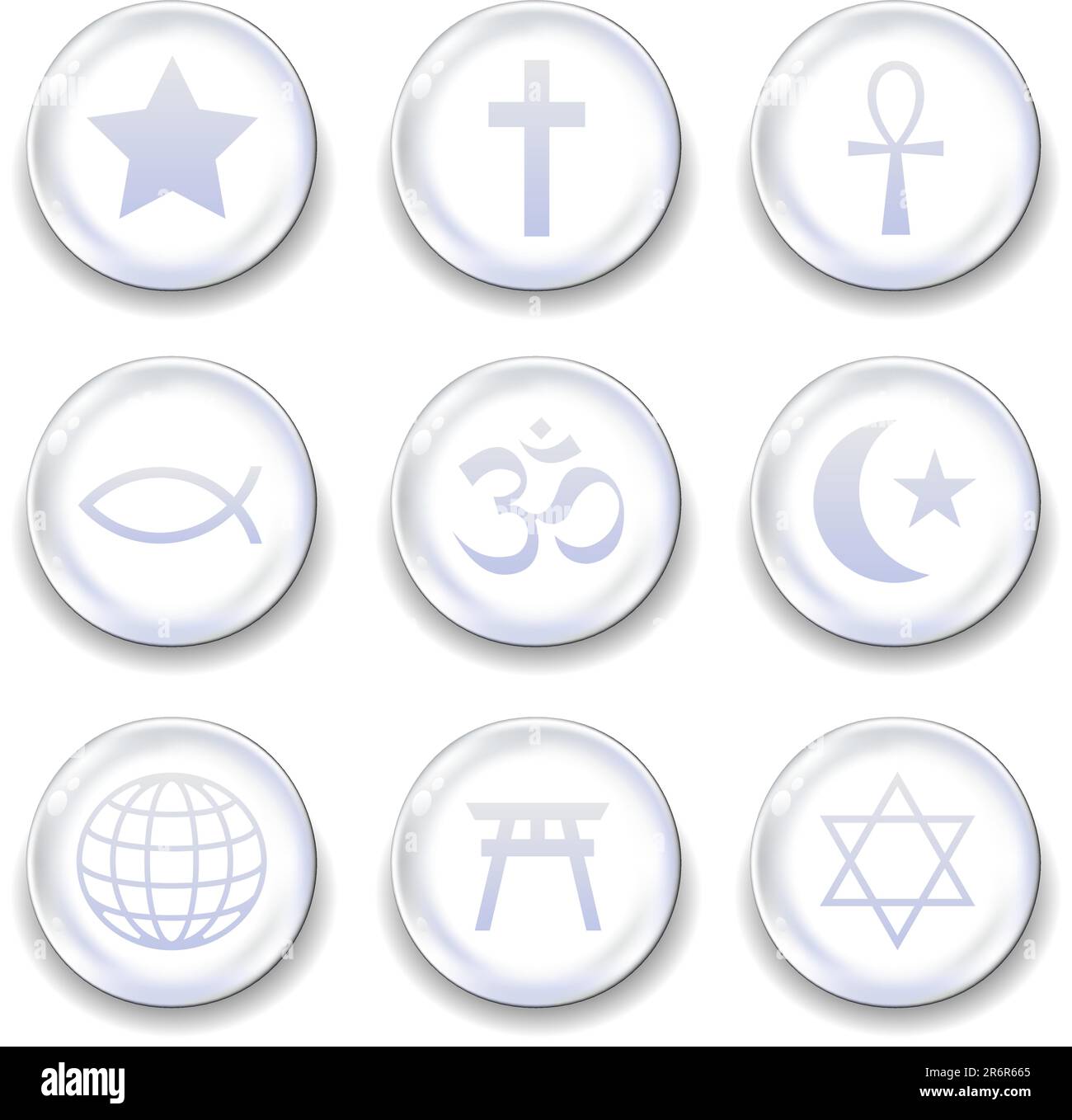 World religious icons on glass orb vector button set Stock Vector Image ...