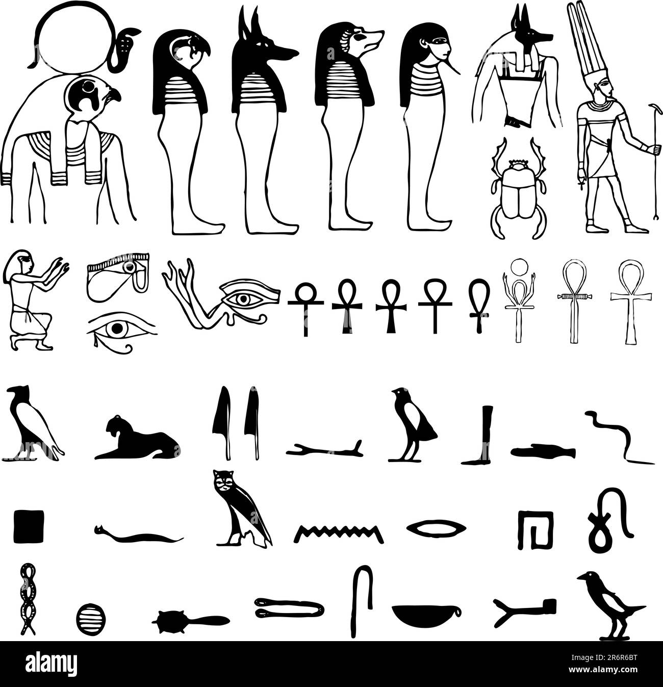 Ancient Egyptian symbols vector illustration Stock Vector Image & Art ...