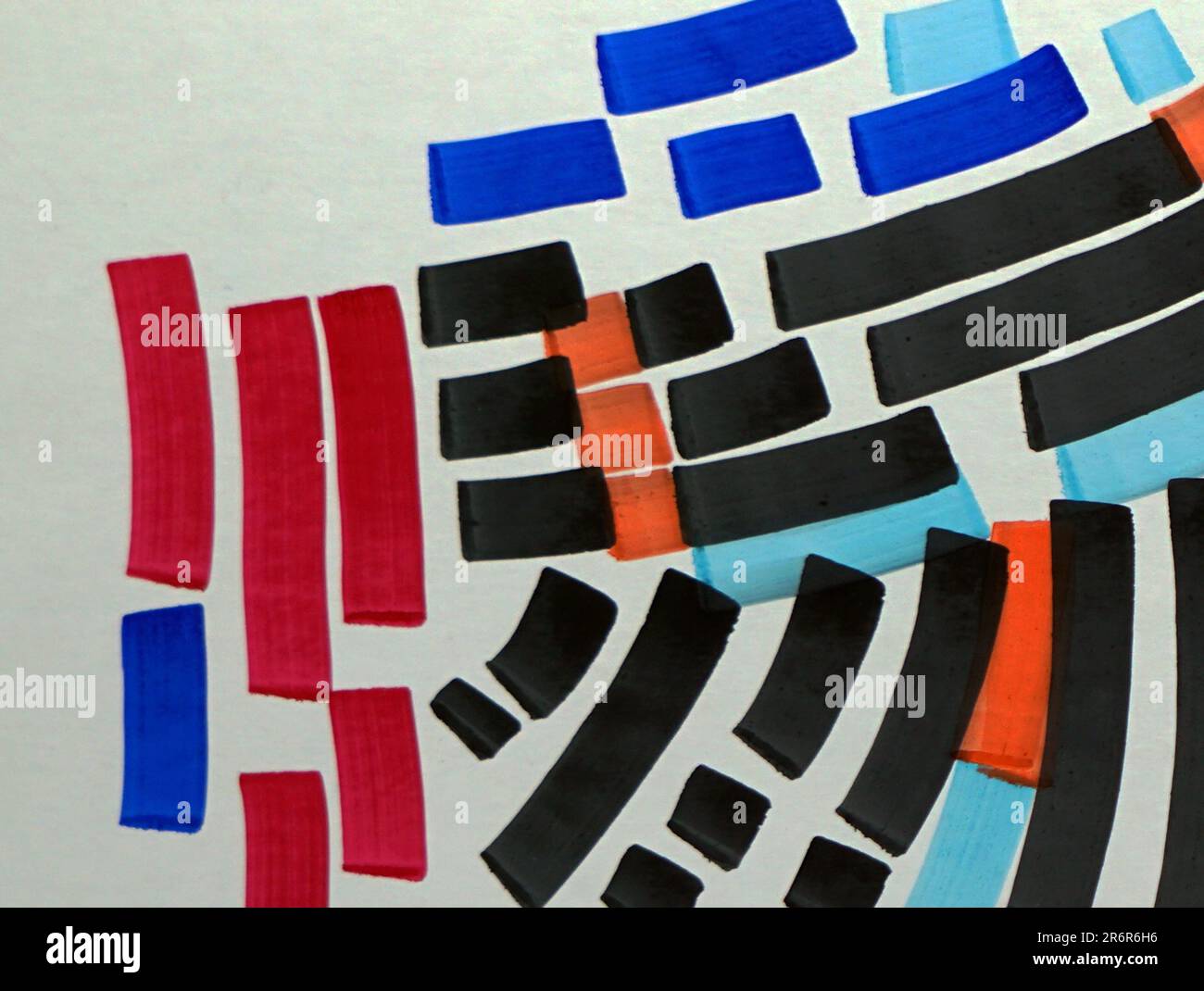 Art Drawing Abstract Copic marker Modern geometric shapes Stock Photo ...