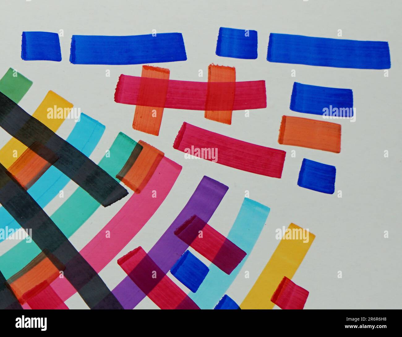 Art Drawing Abstract Copic marker Modern geometric shapes Stock Photo ...