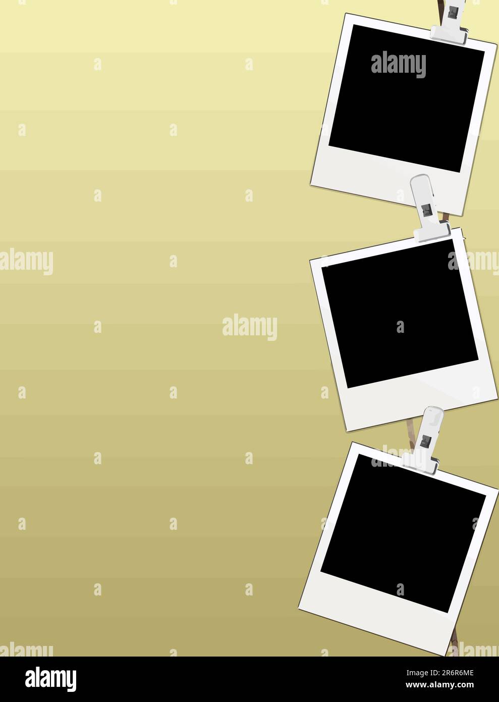 Instant photos hanging vertically, vector illustration Stock Vector ...