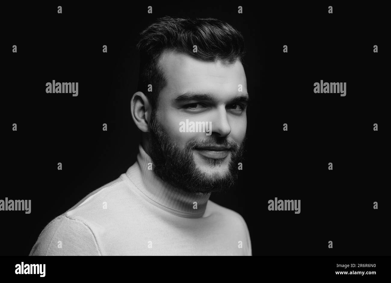 Man beauty skin smile Black and White Stock Photos & Images - Alamy