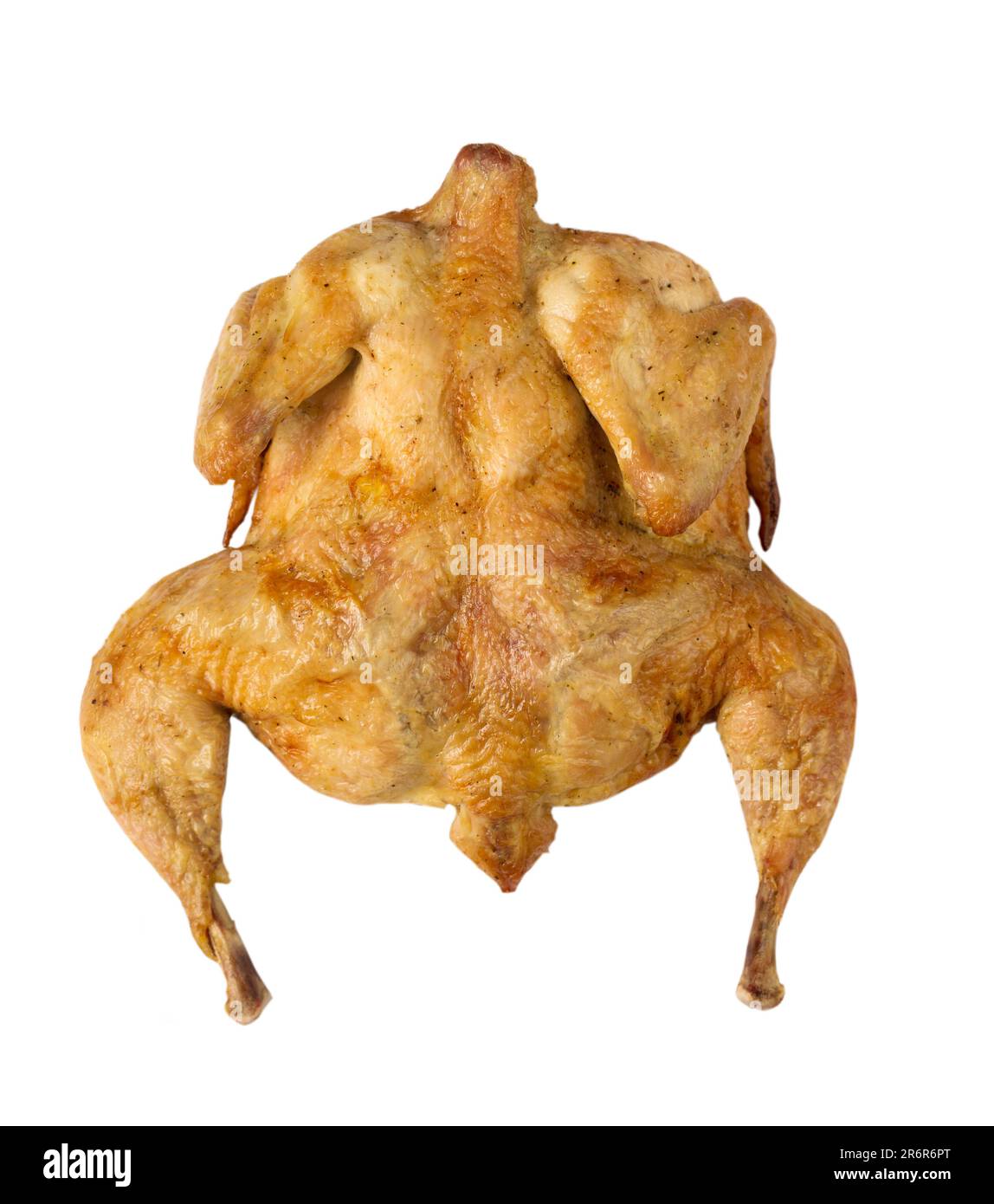 Baked tobacco chicken with spices isolated on white background Stock ...
