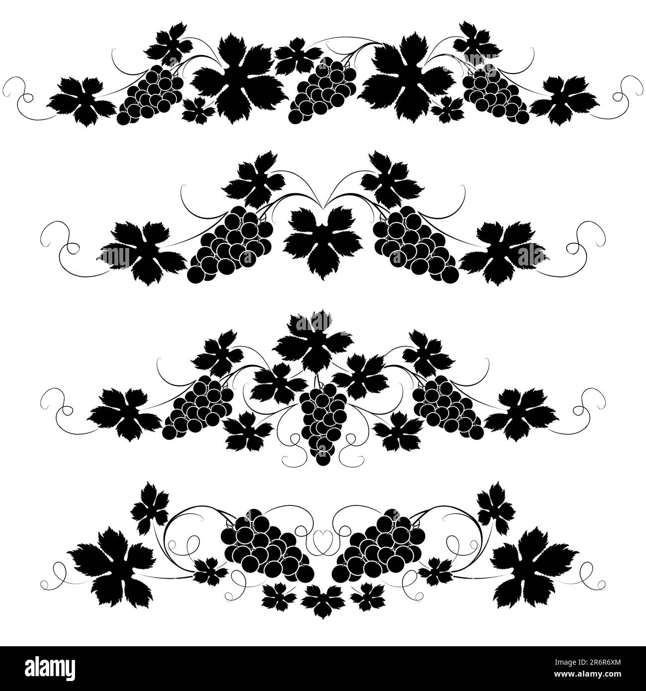 Decorative elements from the vine on a white background Stock Vector ...