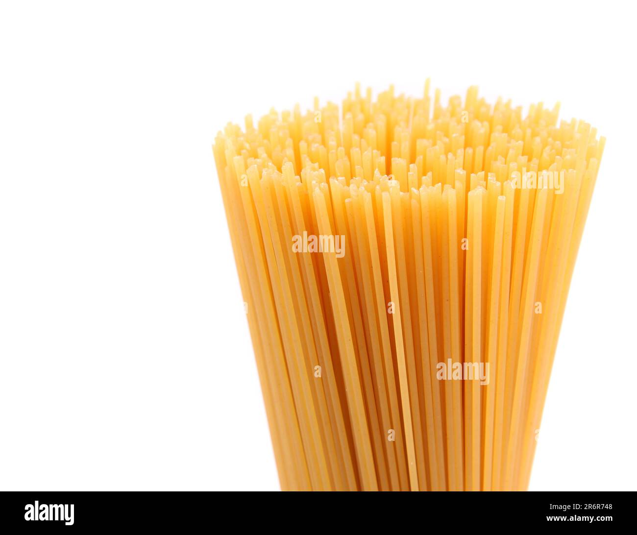closeup top bunch spaghetti on a white background Stock Photo - Alamy